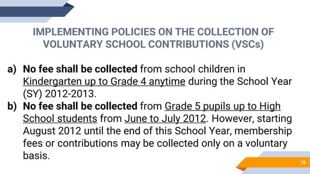 A Presentation on the No Collection Policy of DepEd | PDF