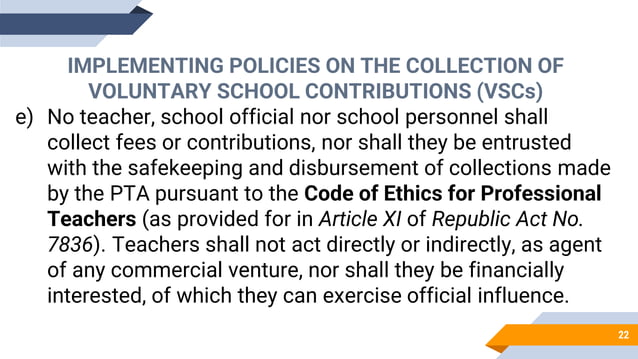 A Presentation on the No Collection Policy of DepEd | PDF