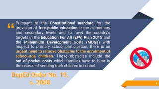A Presentation on the No Collection Policy of DepEd | PDF