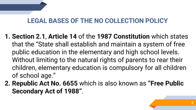 A Presentation on the No Collection Policy of DepEd | PDF