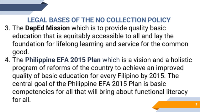 A Presentation on the No Collection Policy of DepEd | PDF