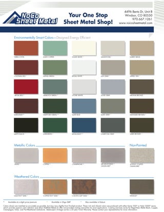 Sheet Metal Color Chart