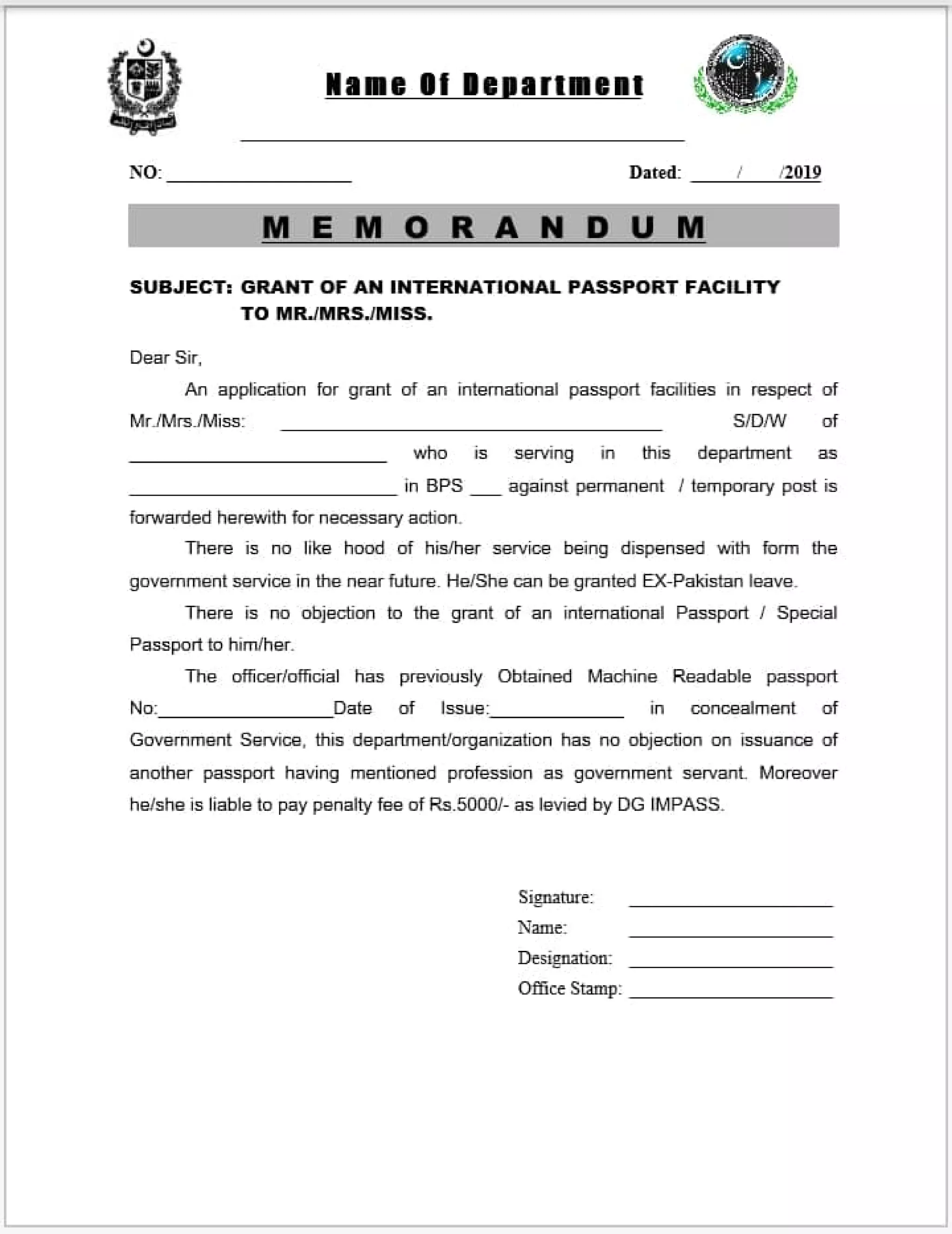 NOC (Non objection certificate. | PDF