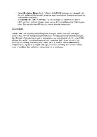 24/7 NOC Services for MSPs: Proactive Monitoring & Support | DOCX