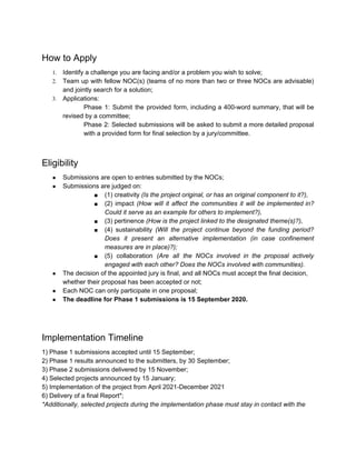 NOCs Funding Scheme 2020-2021 | PDF