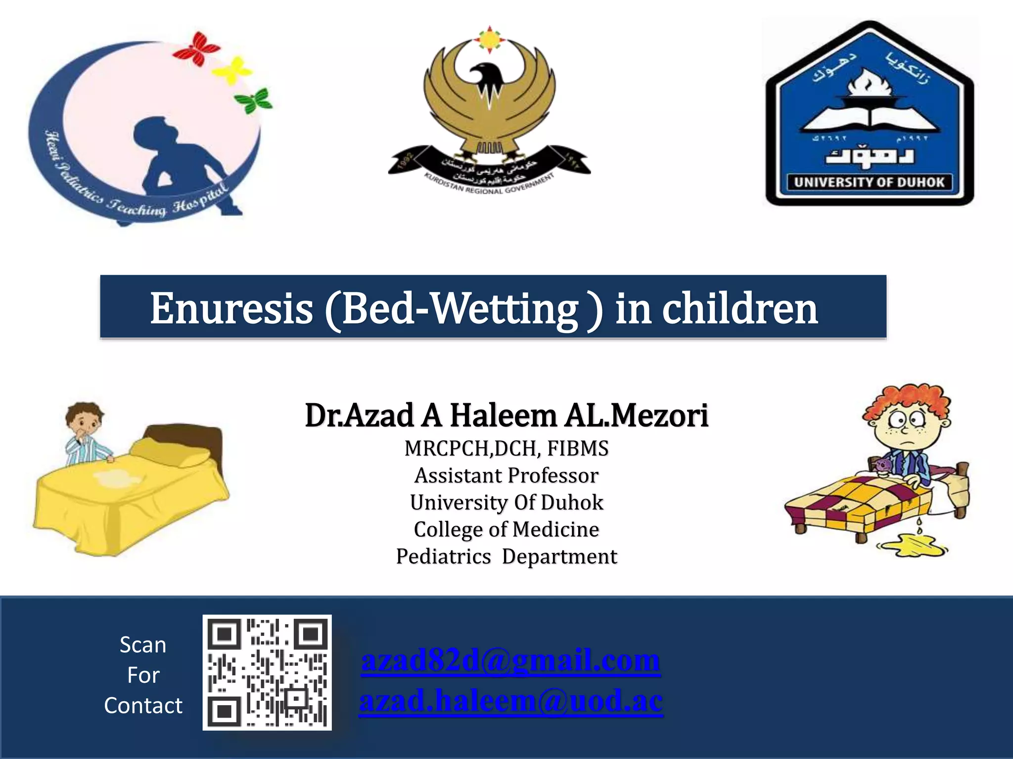 Nocturnal enuresis in children | PPTX