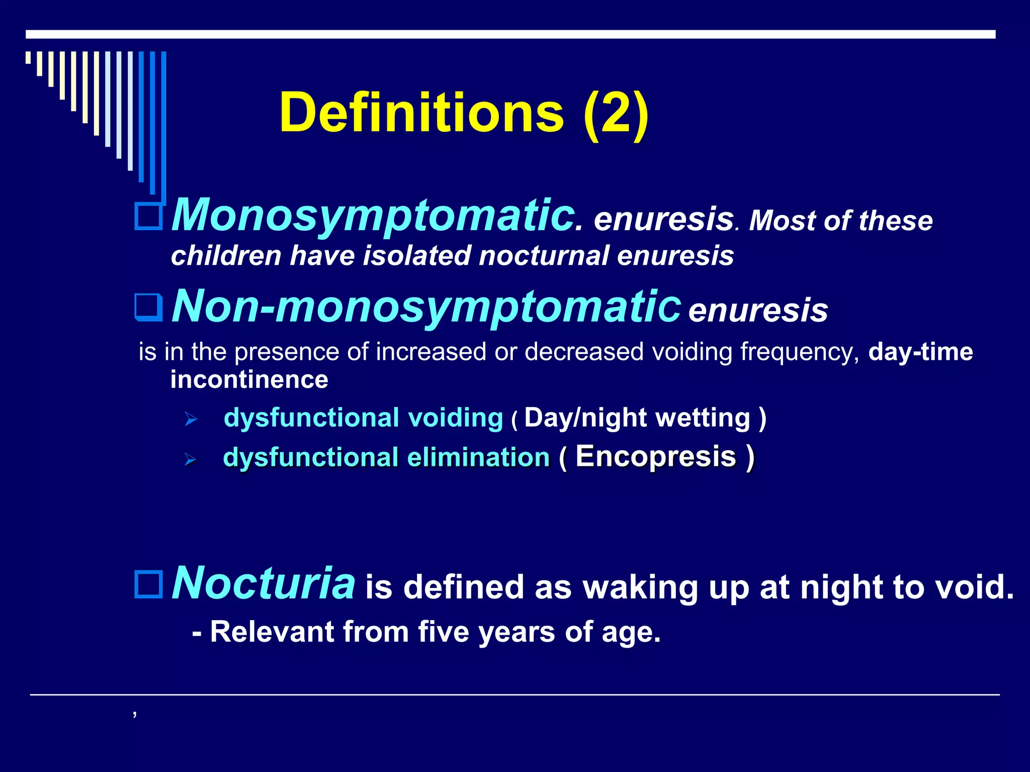 Nocturnal enuresis | PPT
