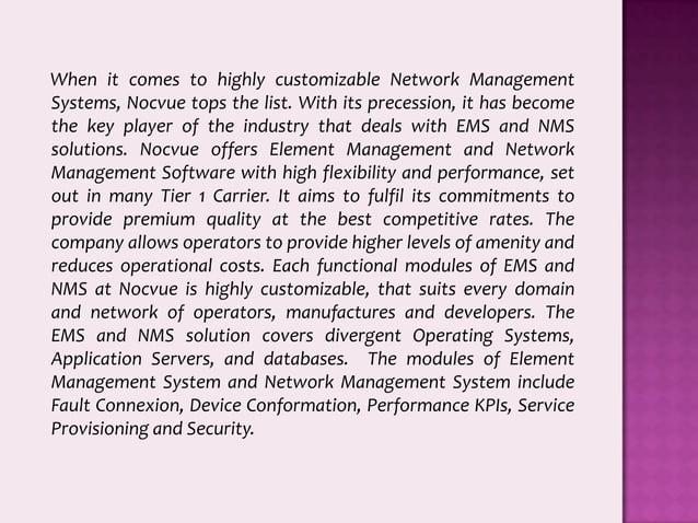 Element Management System - www.nocvue.com