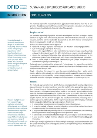 Sustainable Livelihoods Guidance Sheets | PDF