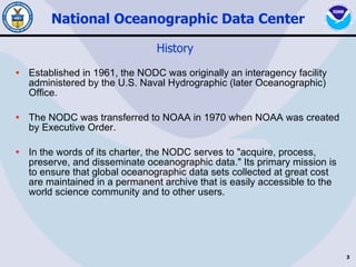 NOAA's National Oceanographic Data Center | PPT
