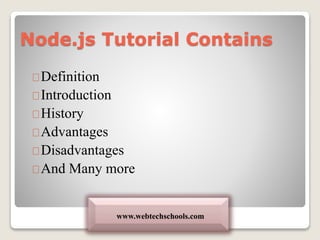 Node.js tutoria for beginner | PPT