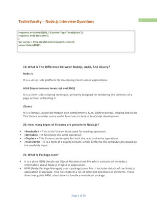Top 30 Node.js interview questions | PDF