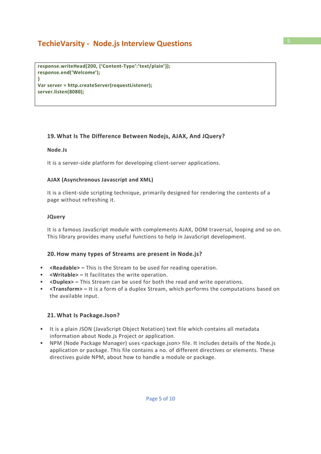 Top 30 Node.js interview questions | PDF