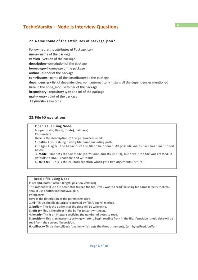 Top 30 Node.js interview questions | PDF