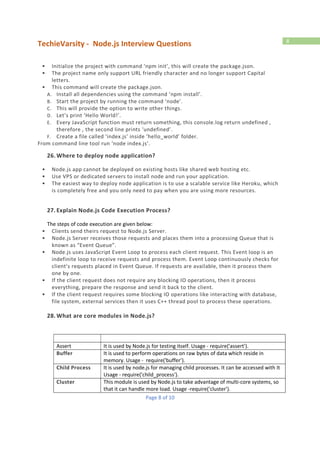 Top 30 Node.js interview questions | PDF