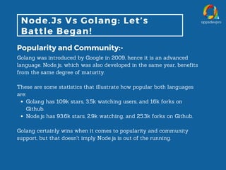 Golang Vs NodeJS: Which One To Choose For Your 2023 | PDF
