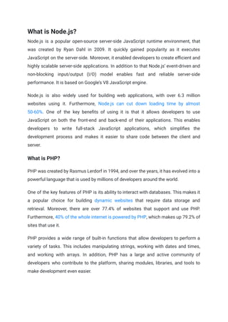 Node.Js Vs PHP: Which is Likely a Better Server Side Environment? | PDF | Web Development | Internet