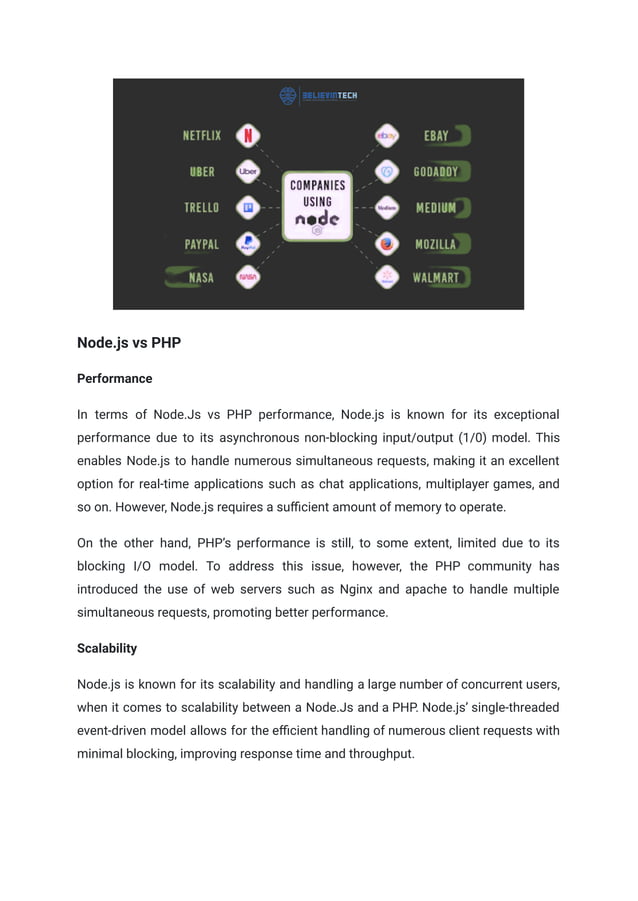 Nodejs Vs Php Which Is Likely A Better Server Side Environment Pdf