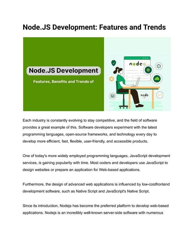Node.JS Development_ Features and Trends.pdf | Web Development | Internet