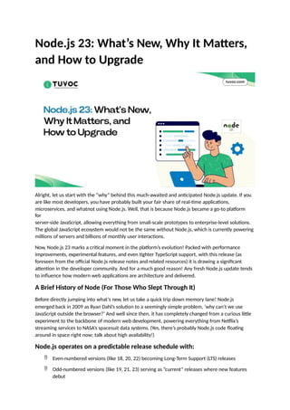 Node.js 23: What’s New, Why It Matters, and How to Upgrade | PPTX