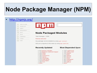 Node.js introduction | PDF | Web Development | Internet