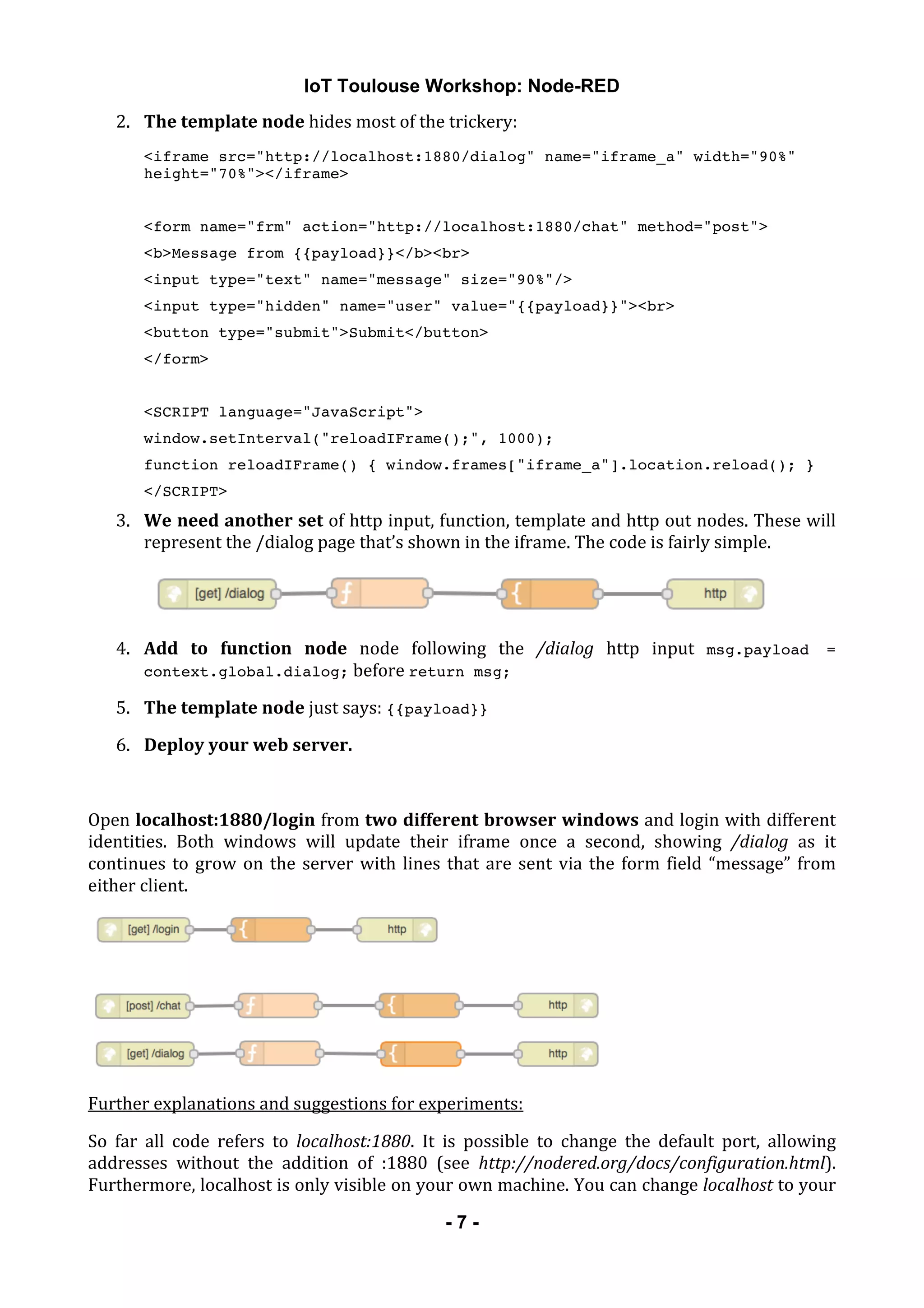 Node-RED workshop at IoT Toulouse | PDF