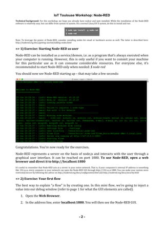 Node-RED workshop at IoT Toulouse | PDF