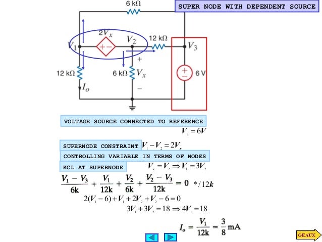 Nodal analysis for KCL and KVL