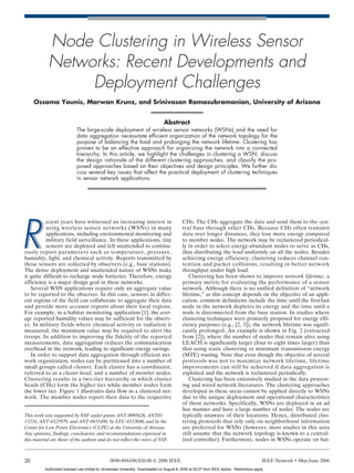 Node clustering in wireless sensor | PDF