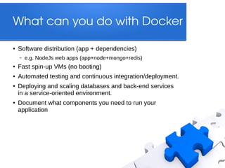 Introduction to Docker for NodeJs developers at Node DC 2/26/2014 | PPT
