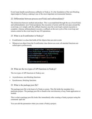 node.js interview questions and answers. | DOCX