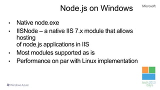 NodeJS in Windows Azure | PPT