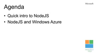 NodeJS in Windows Azure | PPT