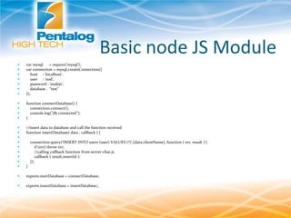Scalable network applications, event-driven - Node JS | PPT