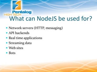 Scalable network applications, event-driven - Node JS | PPT