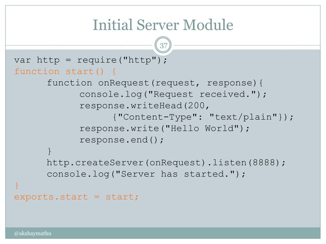 Introduction to Node js