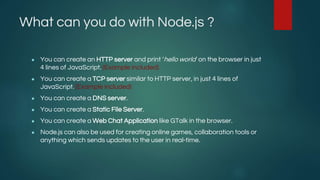 Nodejs | PPTX | Web Development | Internet