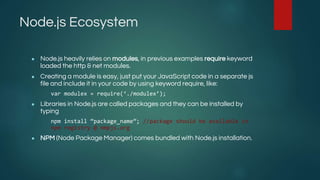 Nodejs | PPTX | Web Development | Internet