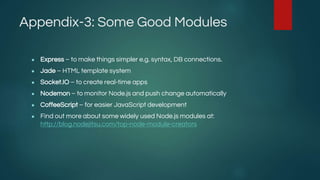 Nodejs | PPTX | Web Development | Internet