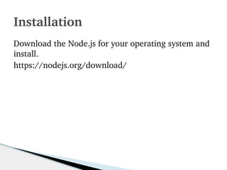 Quick Start to Node.js
