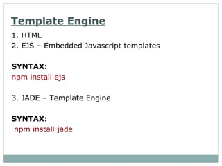 Node.js Express Framework | PPT
