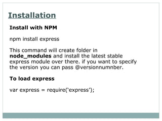 Node.js Express Framework | PPT