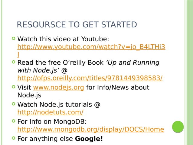 Nodejs presentation | PDF | Web Development | Internet