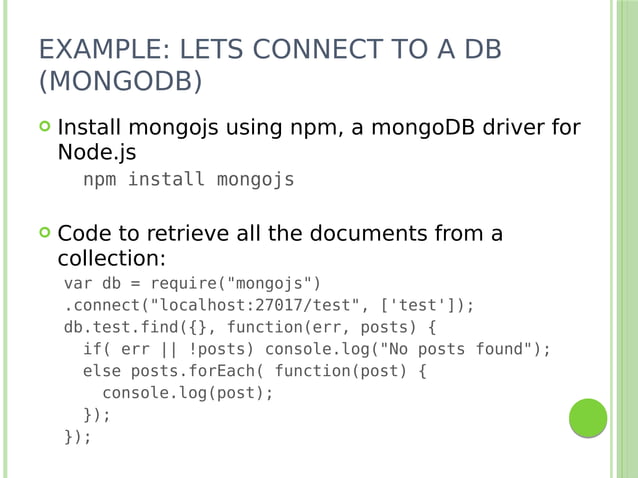 Nodejs presentation | PDF | Web Development | Internet