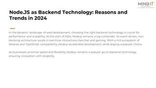 Node JS as Backend Technology - Reasons & Trends in 2024 | PDF