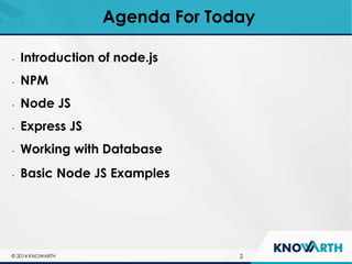 NodeJS - KNOWARTH | PPT