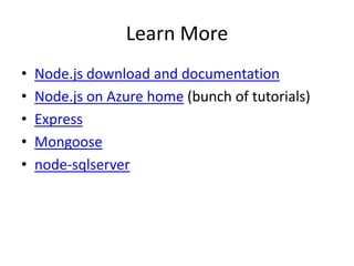 Node.js on Azure | PPT