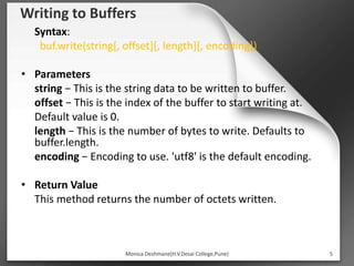 Nodejs buffers | PPTX | Web Development | Internet