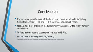 Node JS Core Module PowerPoint Presentation | PPTX
