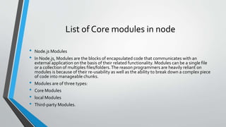 Node JS Core Module PowerPoint Presentation | PPTX